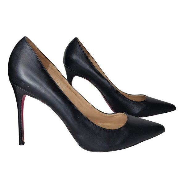 Kaitlyn Pam | Shoes | Kaitlyn Pam Black Stiletto Heels Size 39 Leather ...